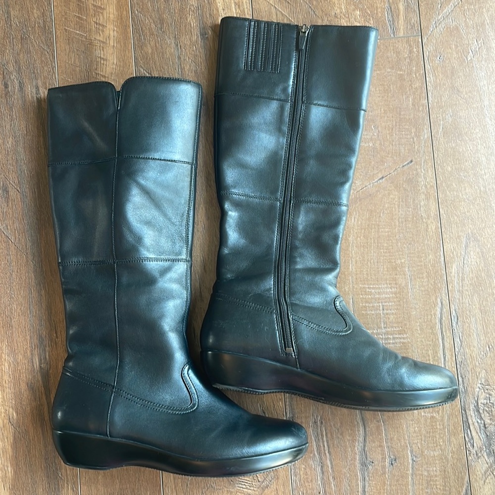 Dansko Darla Black Leather Knee High Boots Size Eu 40… - Gem
